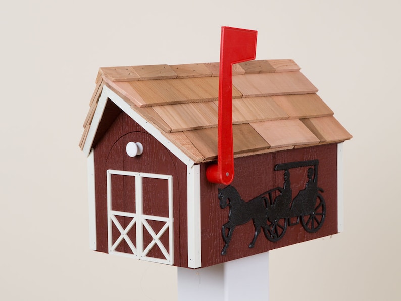 Amish Barn Style Mailbox Red Series - Etsy