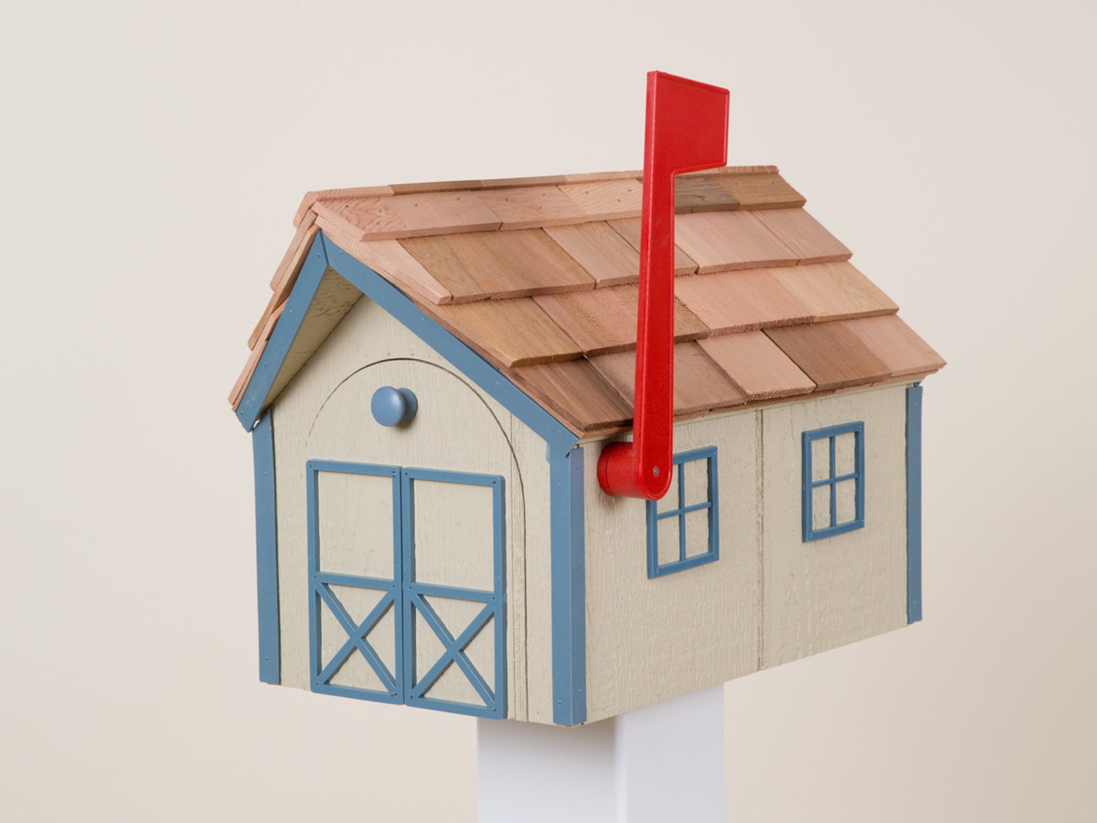 Amish Barn Style Mailbox beige Mailbox Series - Etsy