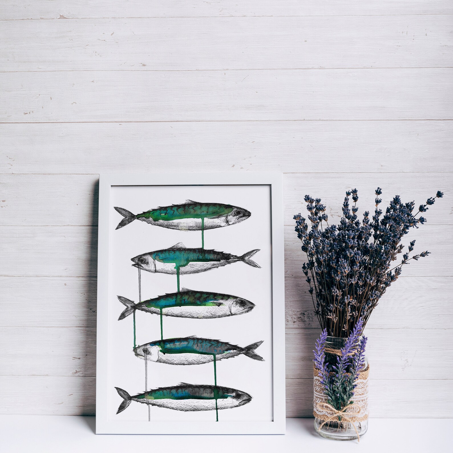 Five Ink Mackerel - Etsy UK