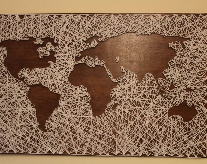 Handmade String Art World Map - Etsy