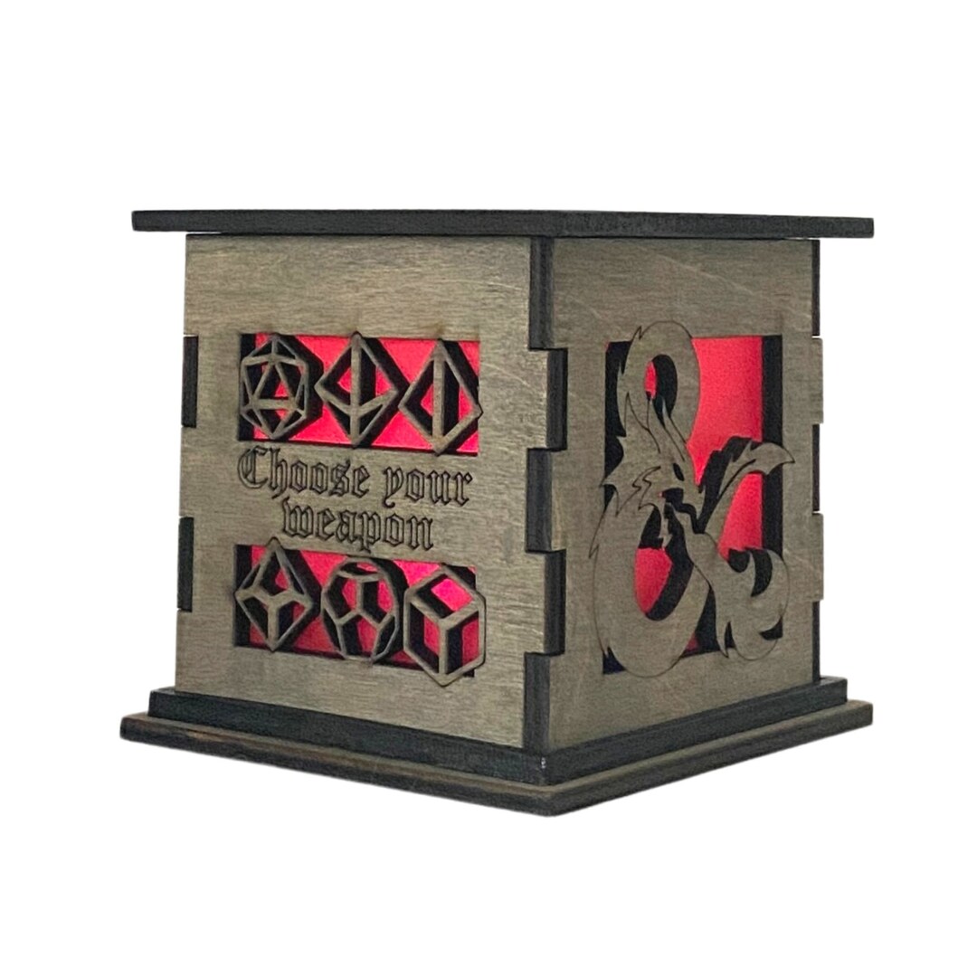 D&D Gamer Light up Box | 5in Cubed Shelf Home Décor or Night Light - Etsy