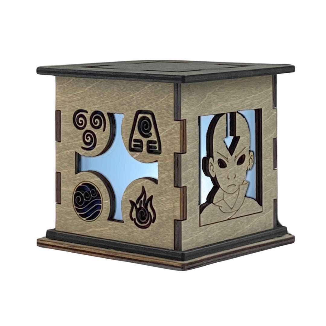 Aang & 4 Nations Glow Box – Wooden Light up 5" Box – Unique ATLA Gift ...