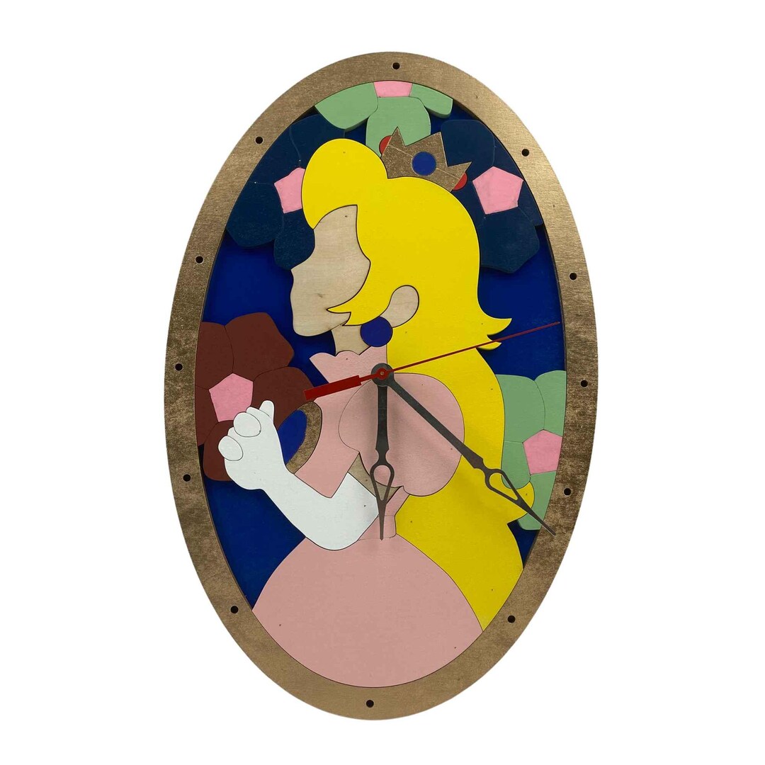 Princess Inspired Oval Wall Clock | 15 Inch Wooden Fantasy Decor ...