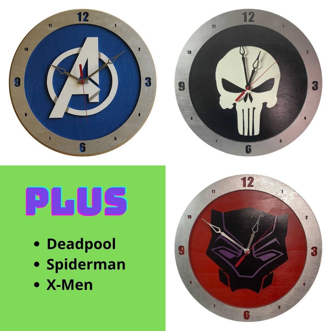 Comic Book 1 Superheroes Clock | 14" Diameter | Build-a-clock ...
