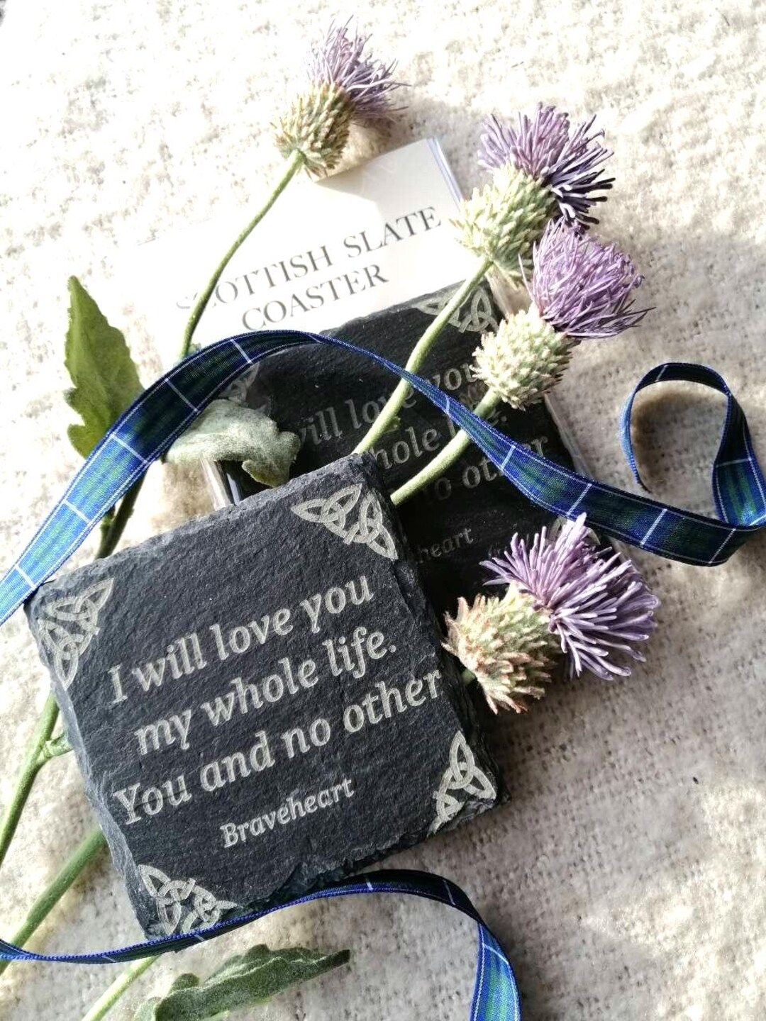Personalised Slate Coaster, Scottish Mother's Day Wedding or ...