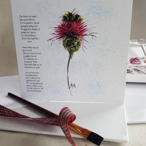 Thistle Card Bumble Bee Flower Scottish Card for Any Occasion ...