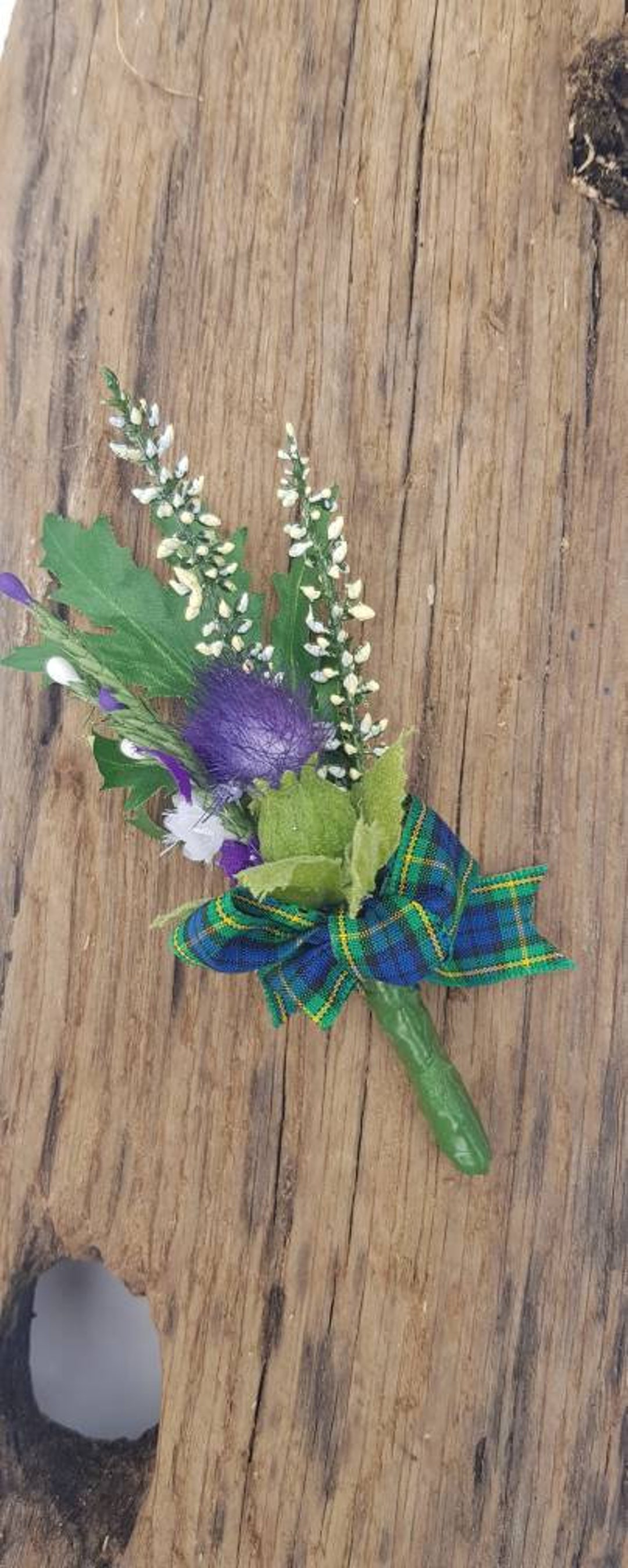 Buttonhole Scottish Thistle Corsage With a Brooch Pin Buttonhole for ...