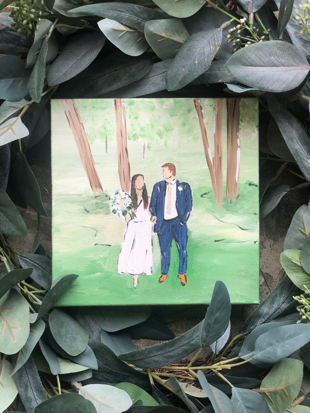 Mini Abstract Wedding Portrait Paintings - Etsy