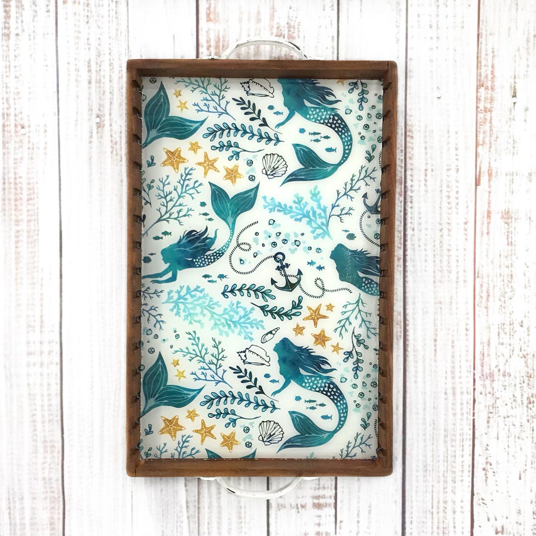 Mermaids,charcuterie,serving Tray,tray With Handles,cocktail Tray ...