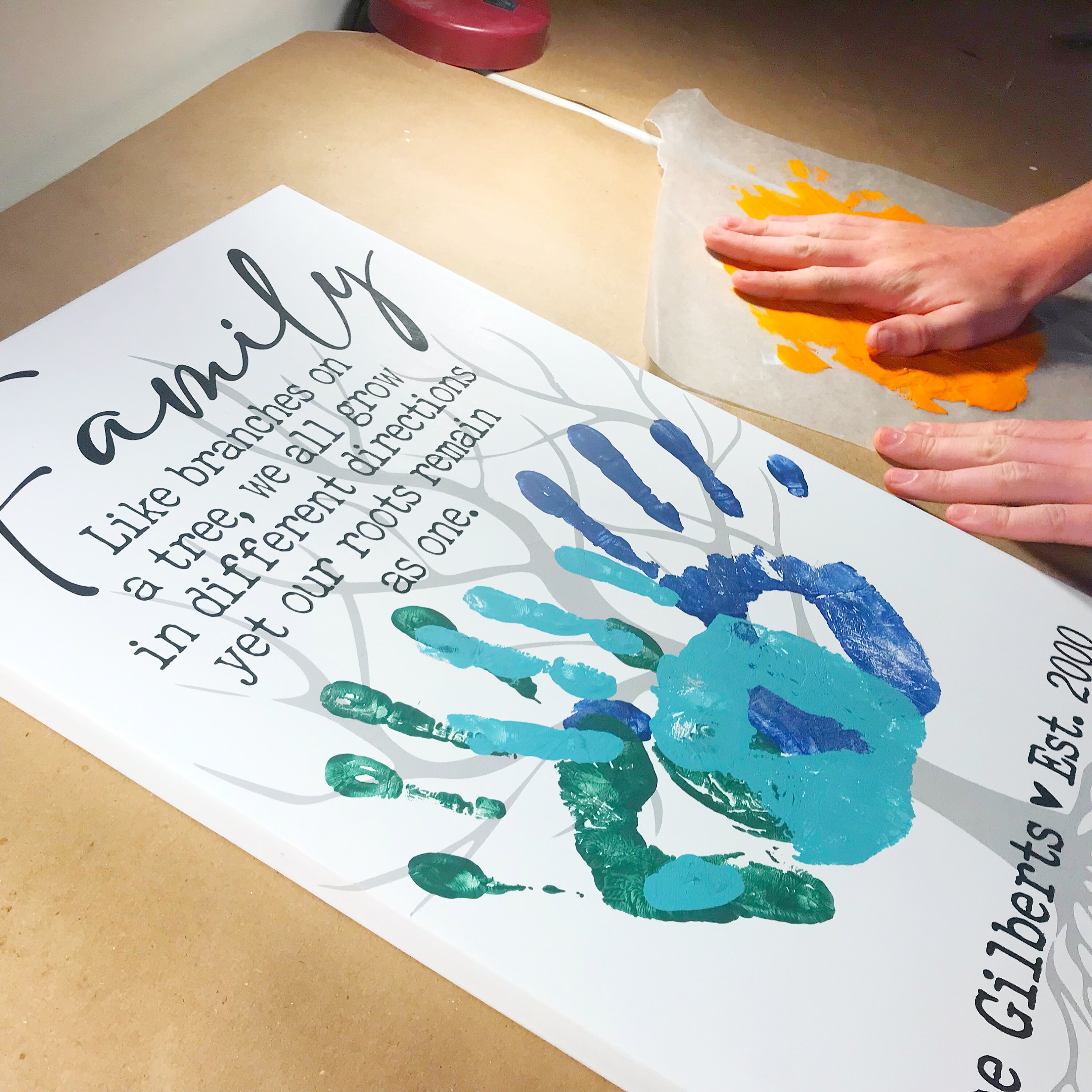 Family Handprint Signfamily Gifthandprints Gifthandprint - Etsy
