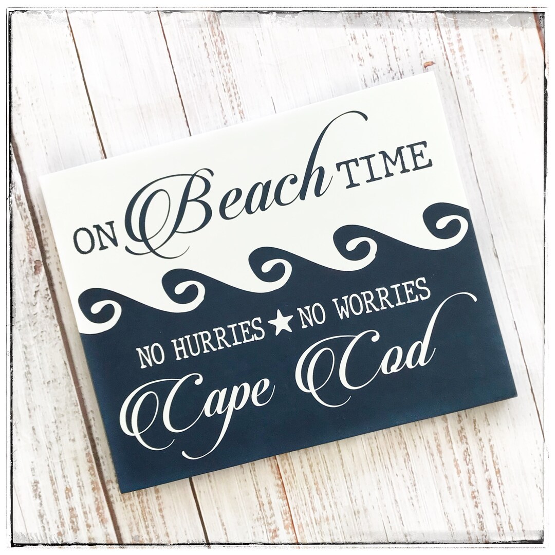 Cape Cod-beach Sign-on Beach Time Sign-beach Decor-beach House-coastal ...