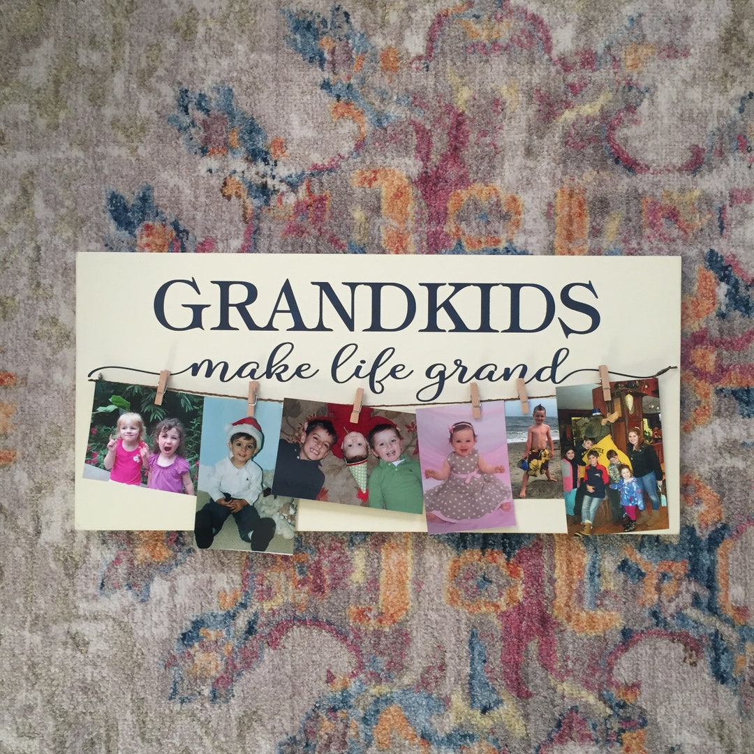 Grandkids Photo Display-handpainted Sign-photo Display-grandparents ...