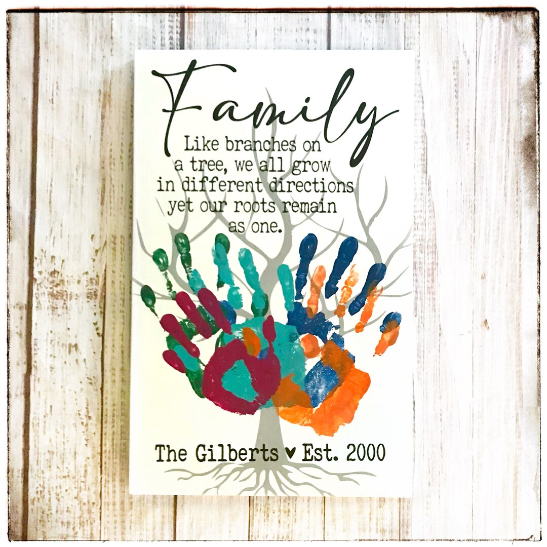 Family Handprint Sign,family Gift,handprints Gift,handprint Sign,diy ...