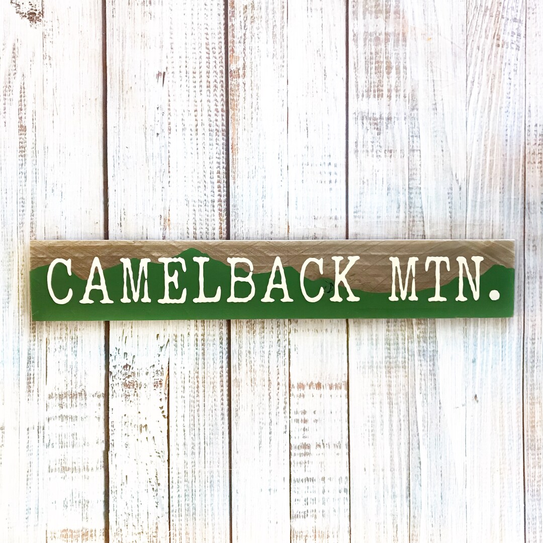 CAMELBACK Mountain Wooden Sign, Poconos Ski Resort Decor, Ski Sign ...