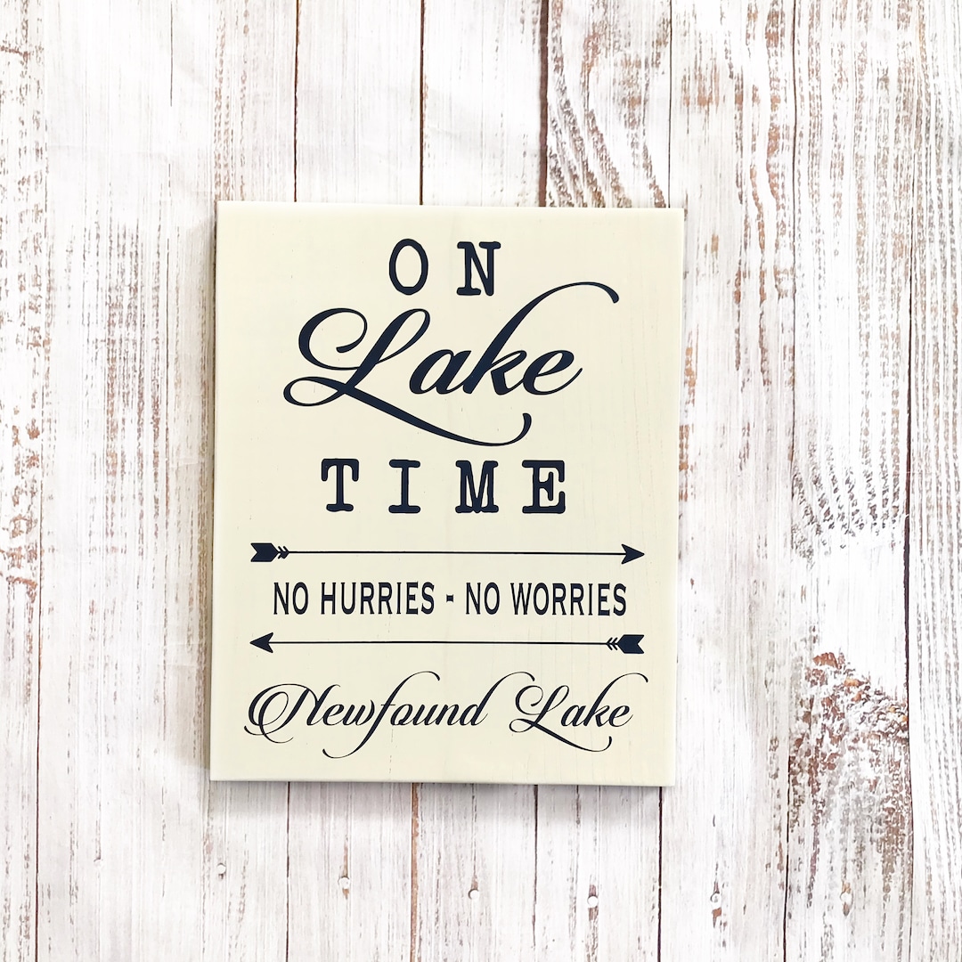 NEWFOUND LAKE Wood Sign-on Lake Time-newfound Lake Sign-lake Signs lake ...