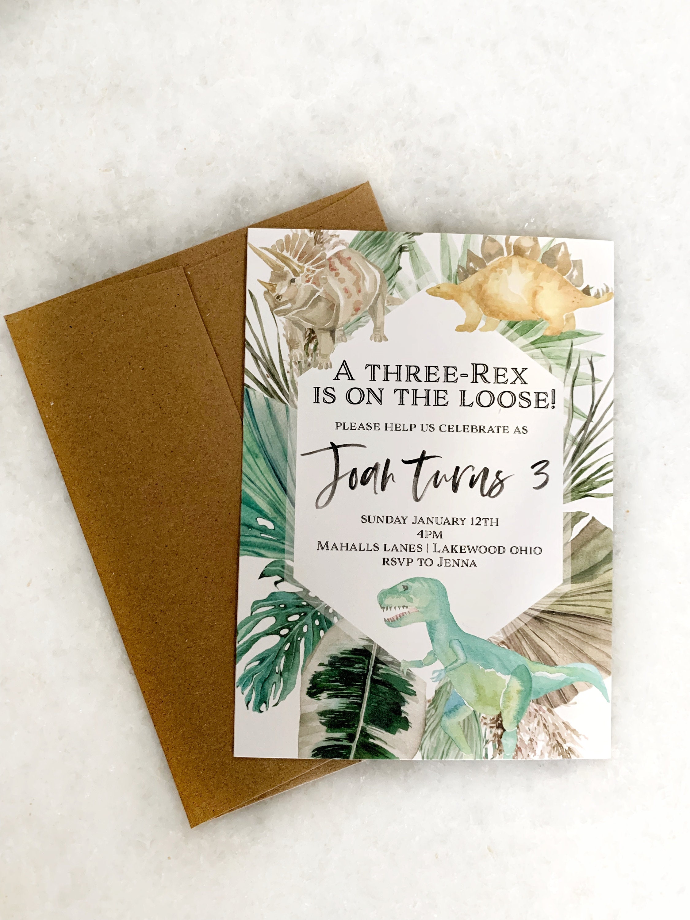 3rex Invitation 3 Rex Invite Three Rex Invitation Dinosaur - Etsy