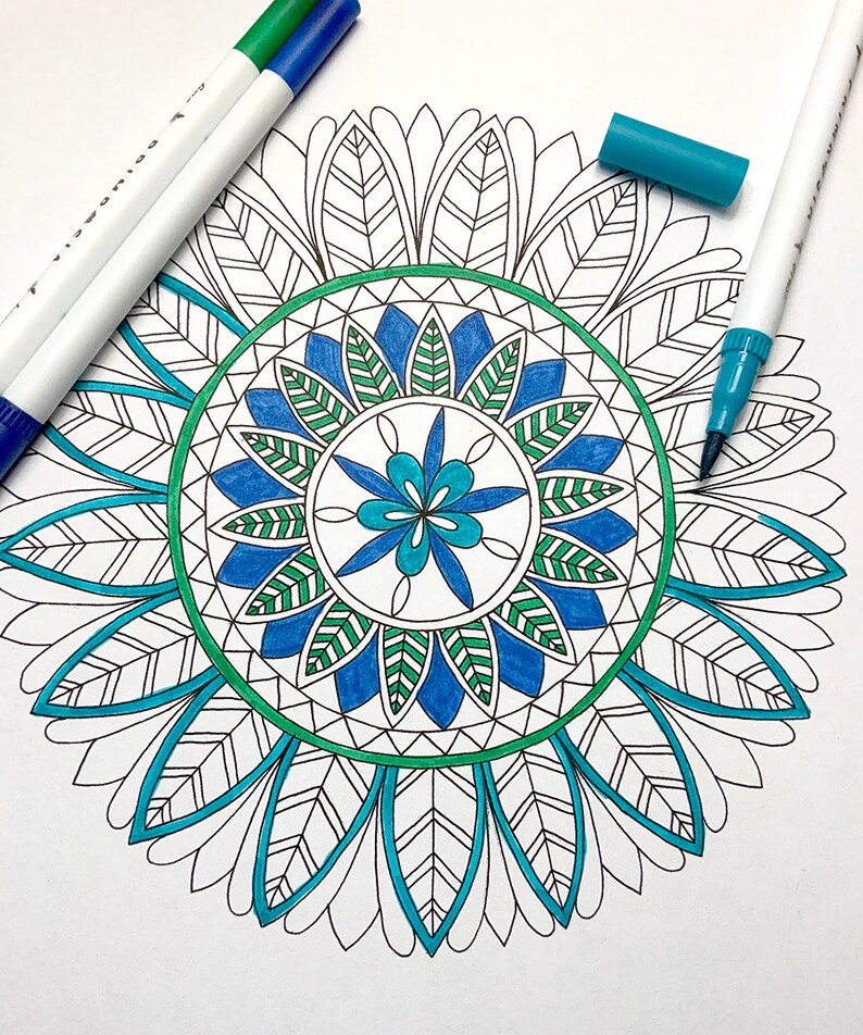 Mandala Coloring Page Bundle | Hand-drawn Coloring Pages Print & Color ...