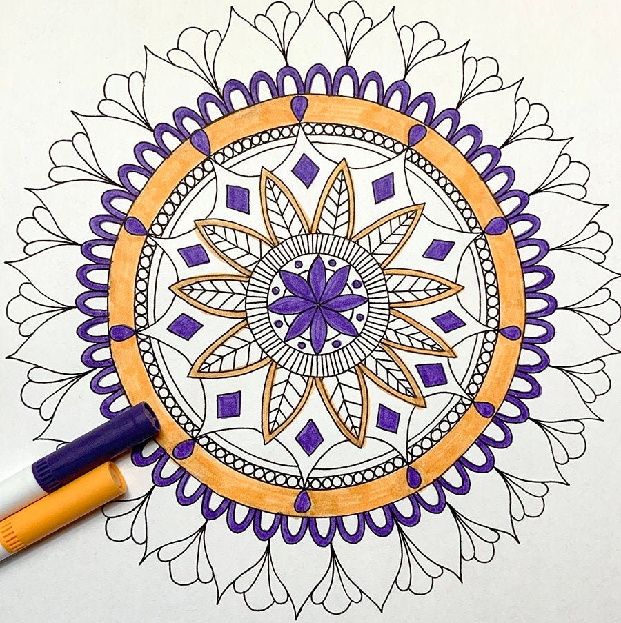 Mandala Coloring Page Bundle Hand-drawn Coloring Pages Print & Color ...