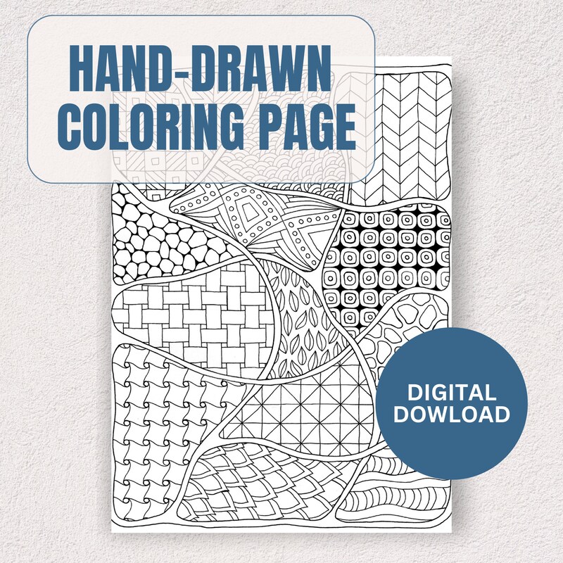 Zentangle Coloring Printable - Etsy