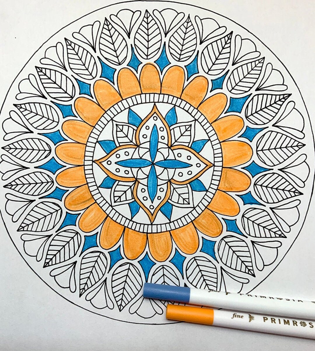 Hand-drawn Mandala Coloring Page - Etsy