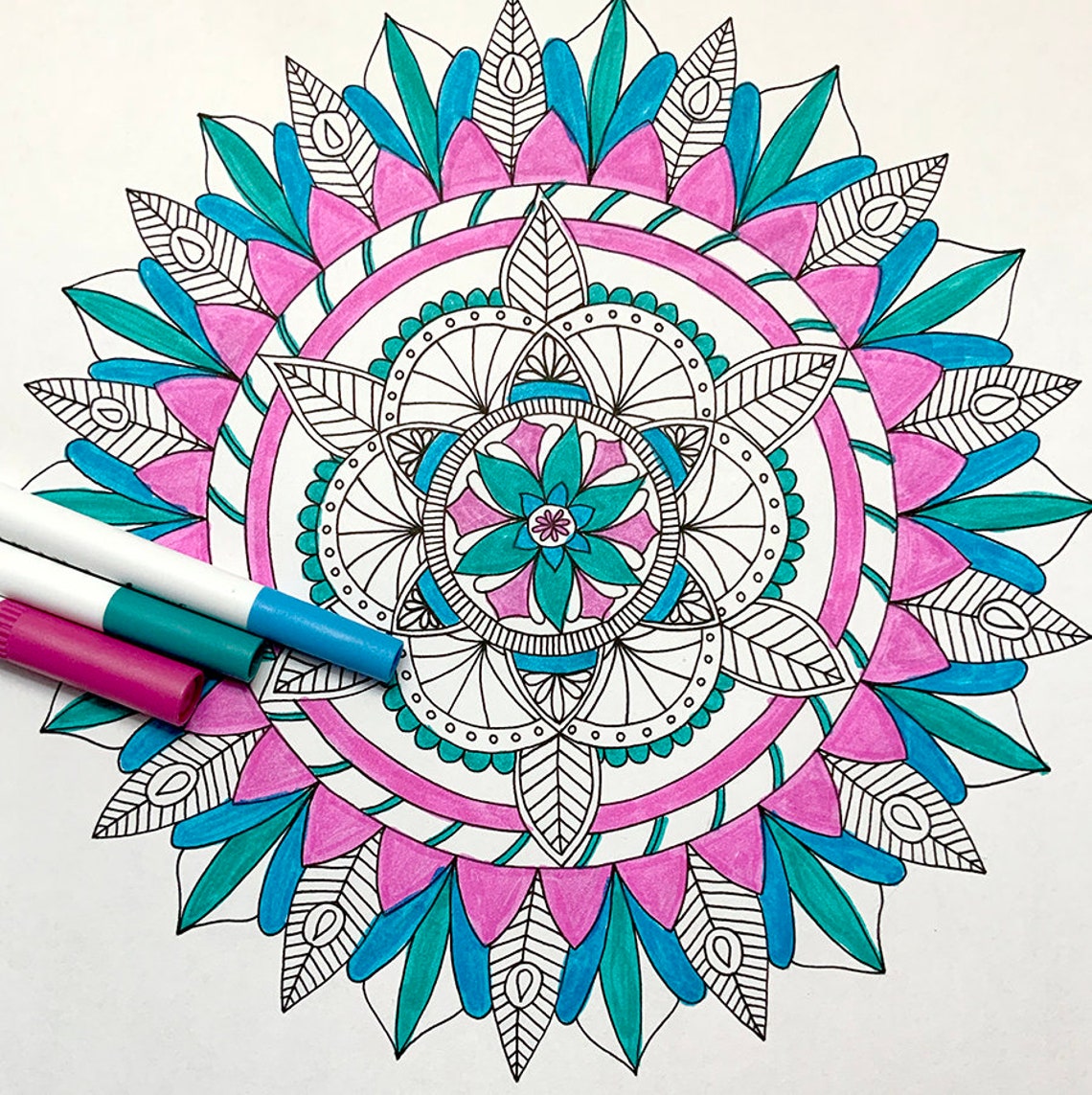 Mandala Coloring Page Bundle | Hand-drawn Coloring Pages Print & Color ...
