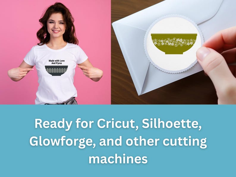 Vintage Pyrex Bowl Vector Clipart | Retro Kitchen SVG, EPS, JPG ...