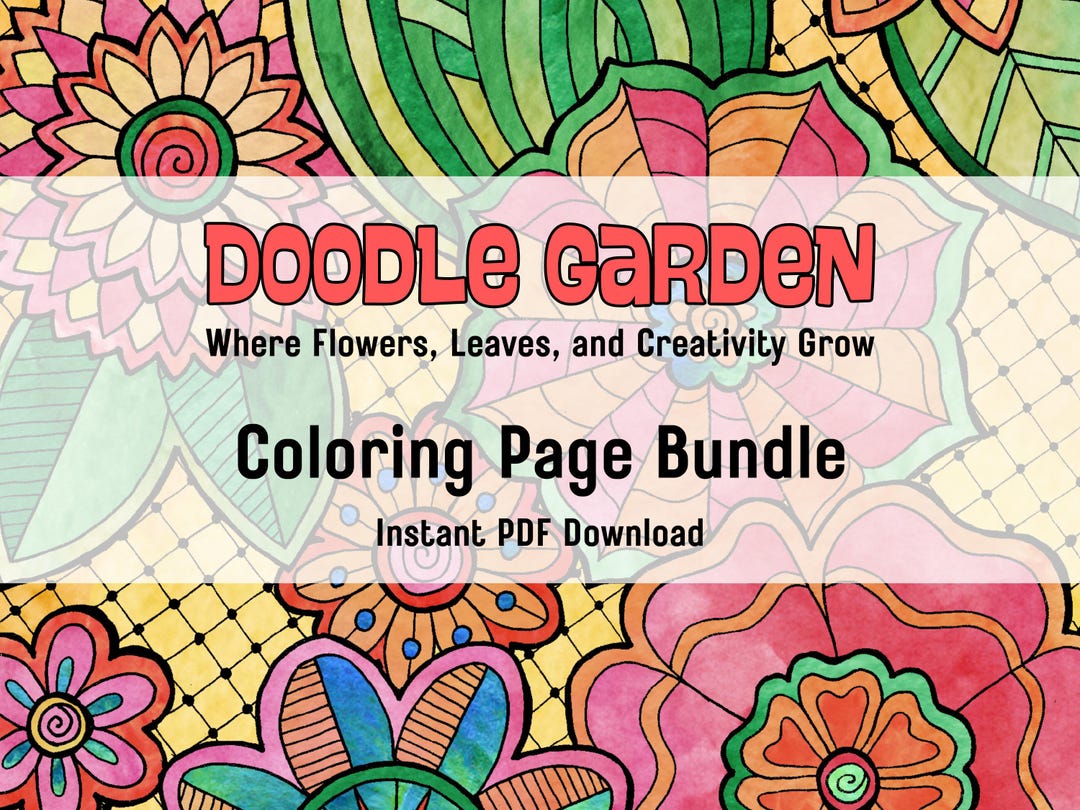 Doodle Garden Coloring Page Bundle – Floral & Botanical Printable Pages ...