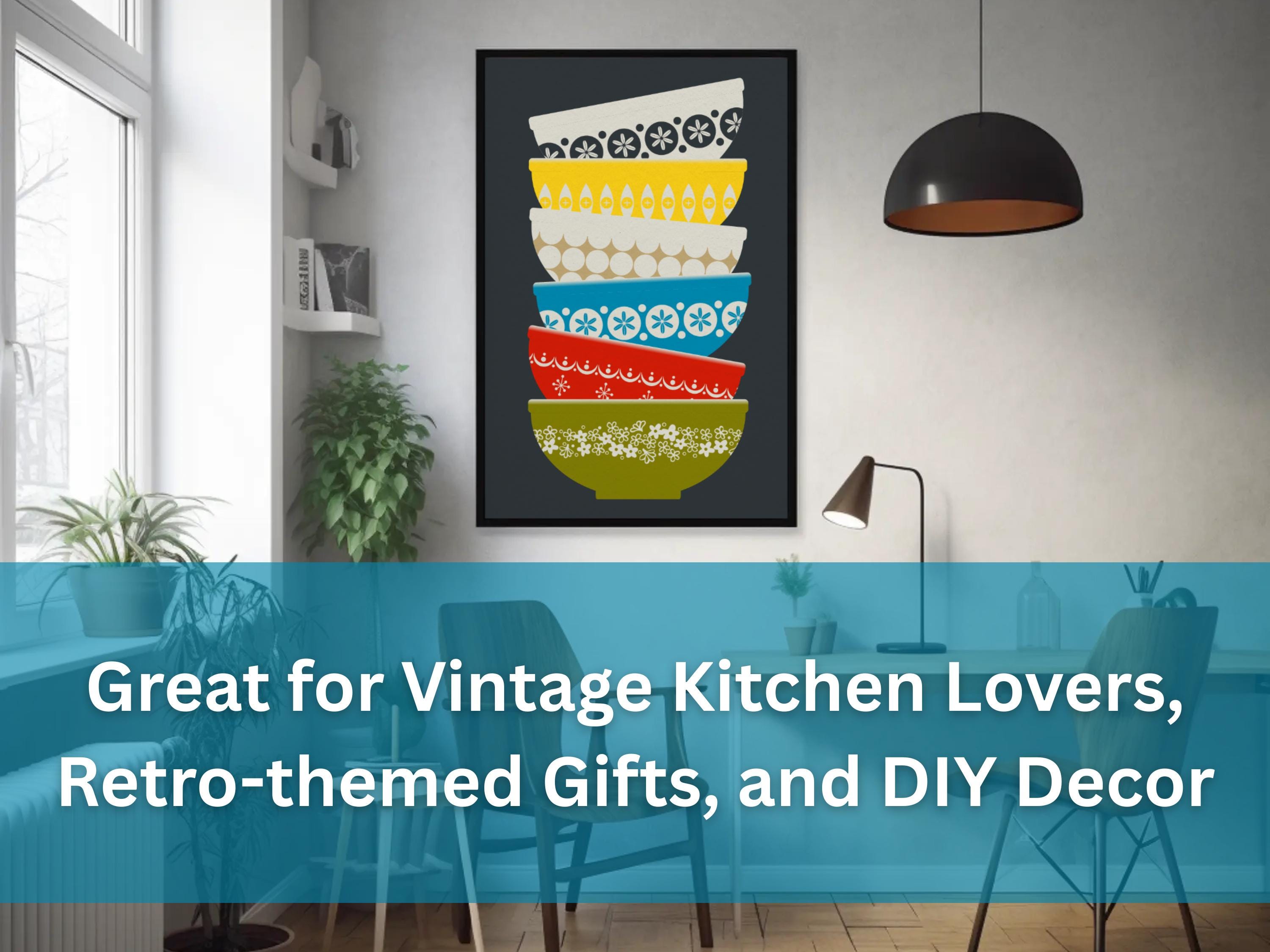 Vintage Pyrex Bowl Vector Clipart | Retro Kitchen SVG, EPS, JPG ...