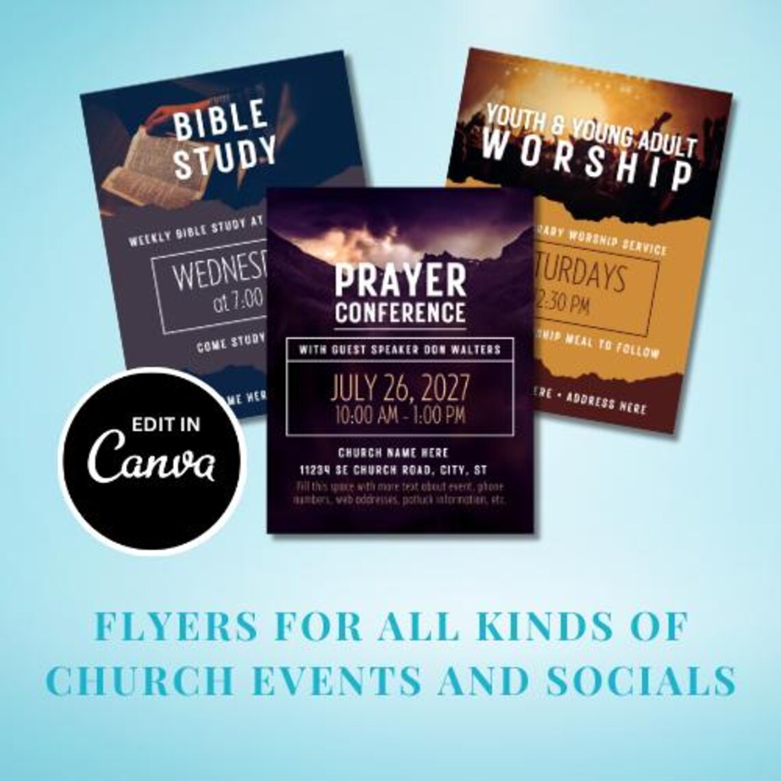 40 Church Flyers Bundle, Church Service Flyer, Social Event Flyer ...