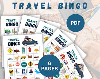 Printable Travel Games, Travel Bingo, Printable Travel Bingo, Travel ...