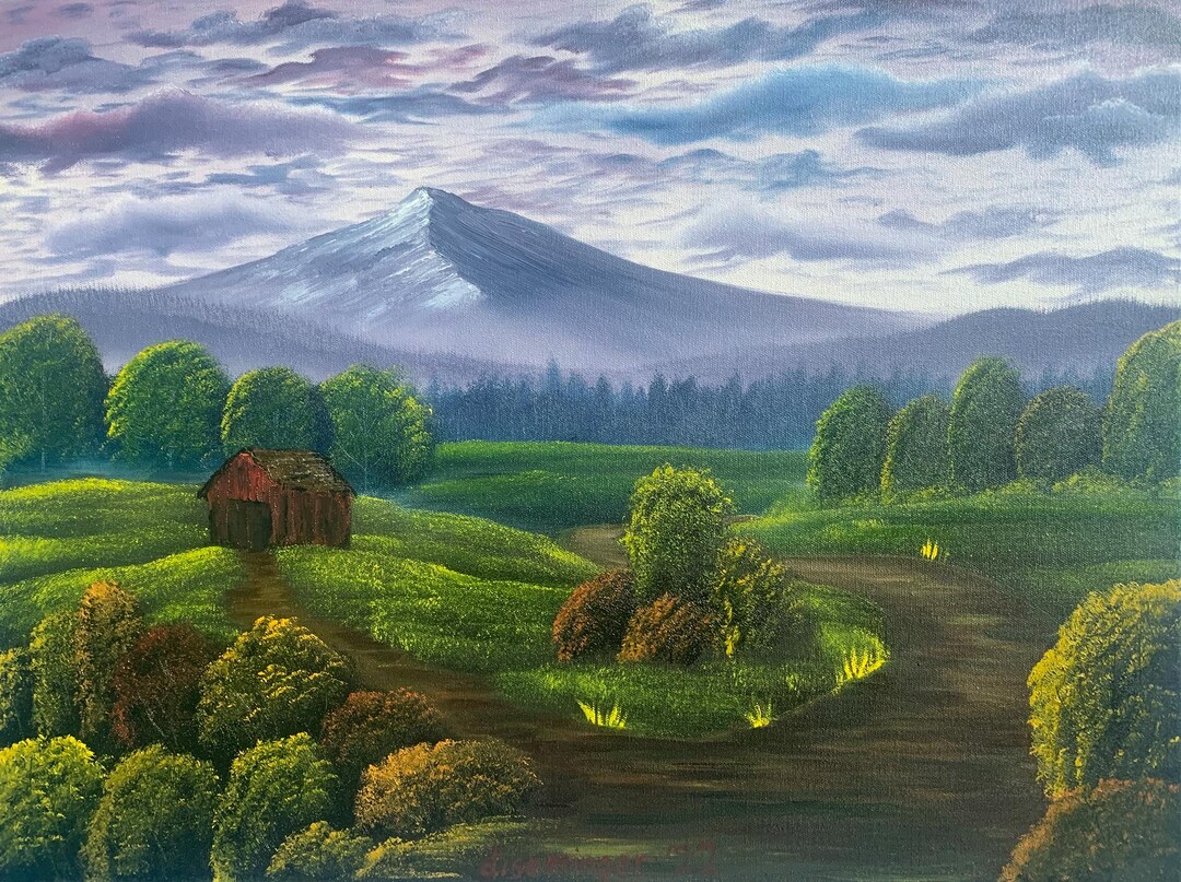 Dramatic Skies Over a Peaceful Valley Original Oil Painting on 18x24 in ...