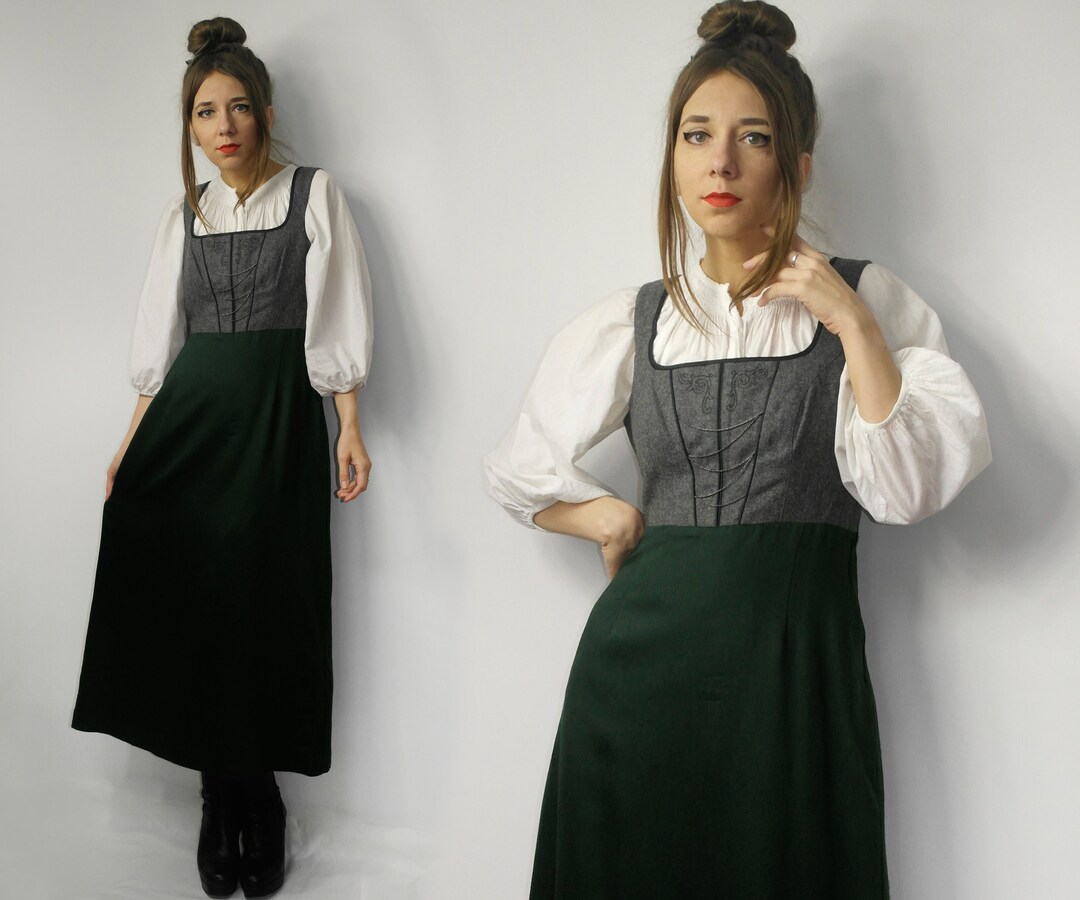 Trachten Dress / Wool Dirndl Dress / Vintage Folk Dress / Wenger ...