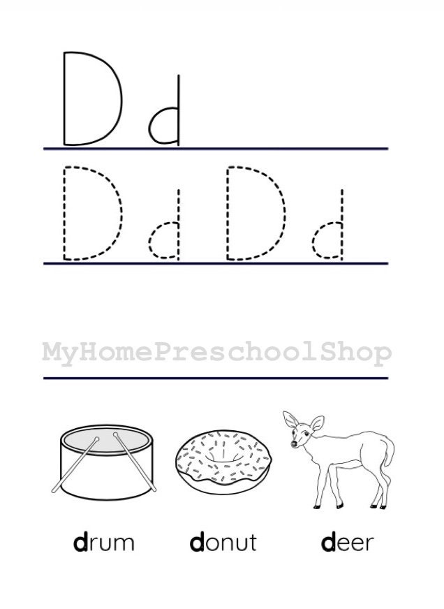 Letter D Worksheet - Etsy