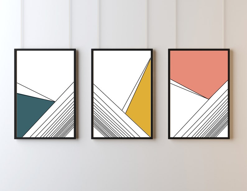 Set of 3 Prints, Printable Wall Art, Modern Art, Printable Art, Living ...