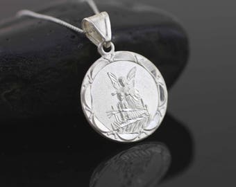 Guardian Angel Medal Sterling Silver Our Guardian Angel | Etsy