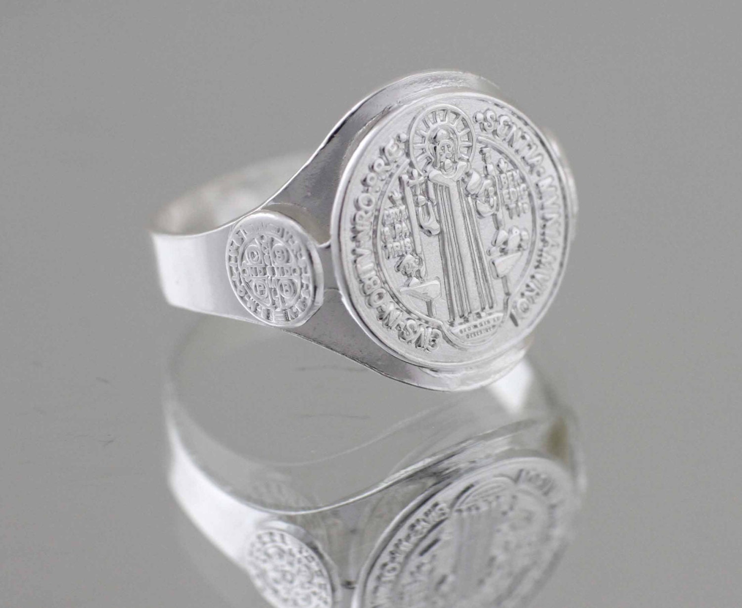 Saint Benedict Ring, Sterling Silver Saint Benedict Ring, Sterling ...