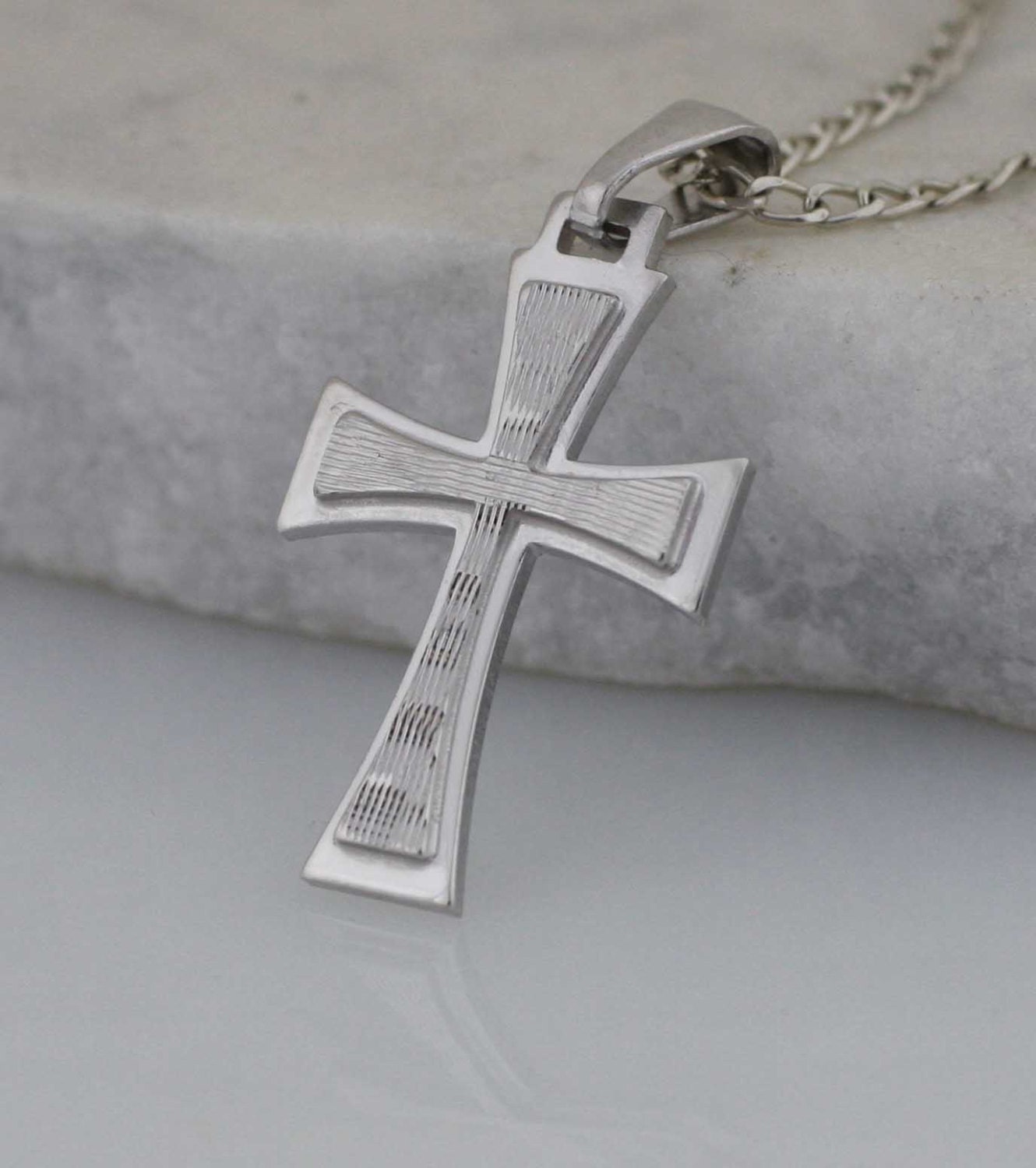 Cross Necklace Sterling Silver Cross Necklace Silver Cross | Etsy