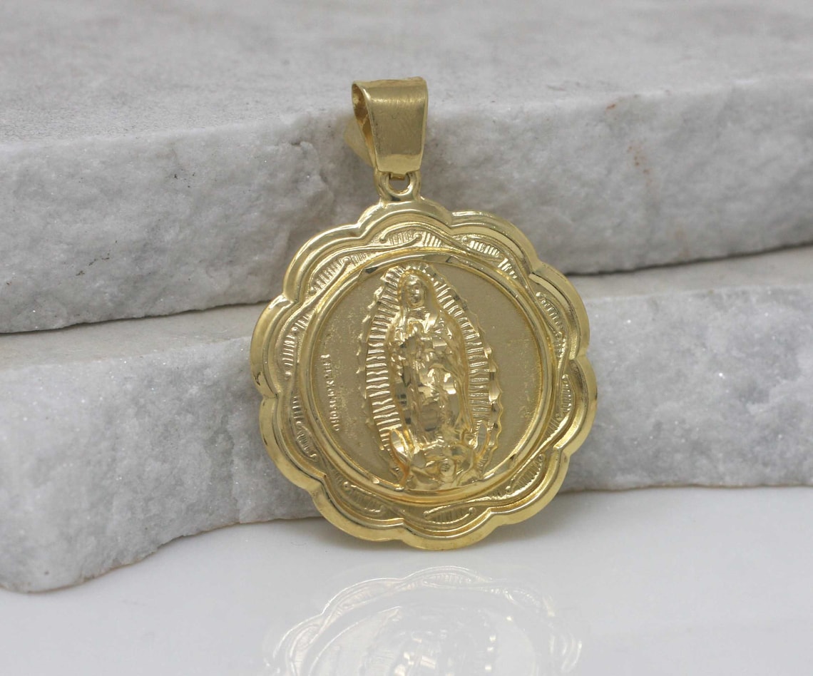 Sacred Heart of Jesus Medal Gold Plated Double Side Medal - Etsy