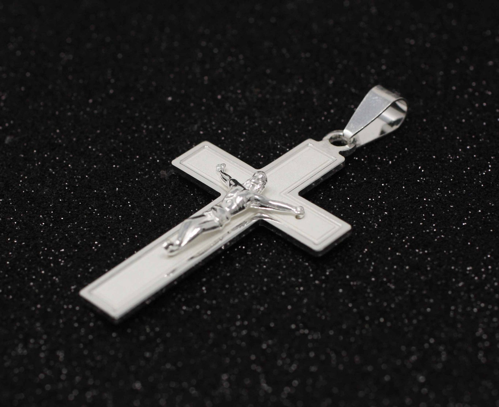 Solid Cross Necklace, Sterling Silver Cross Necklace, Men's Necklace ...