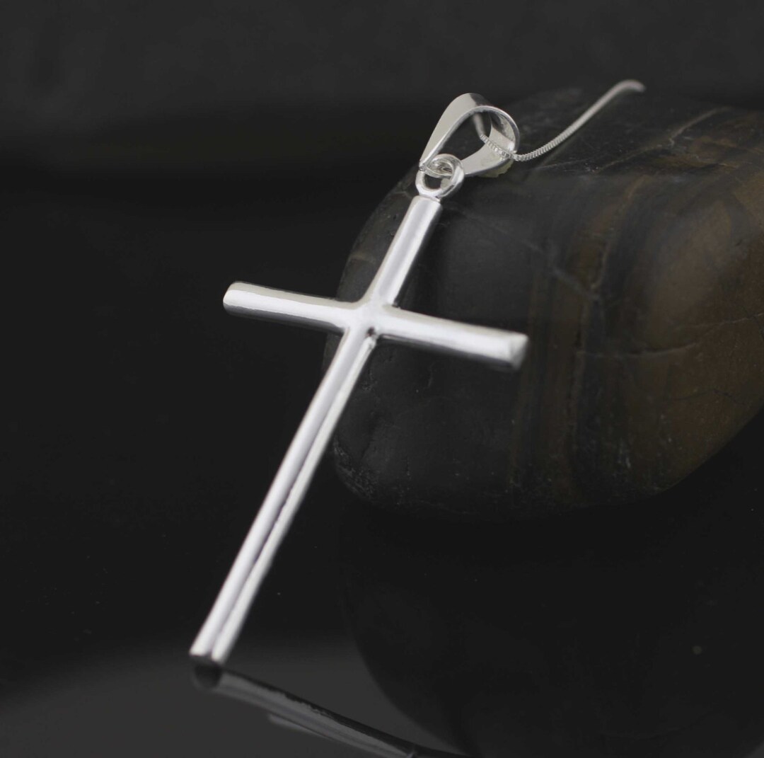Sterling Silver Large Crucifix Pendant Necklace, Large Silver Cross ...