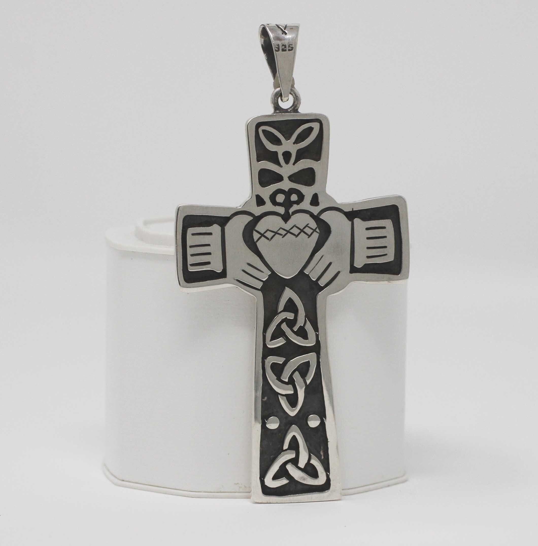 Silver Large Cross Necklace, Sterling Silver XL Cross Necklace ...