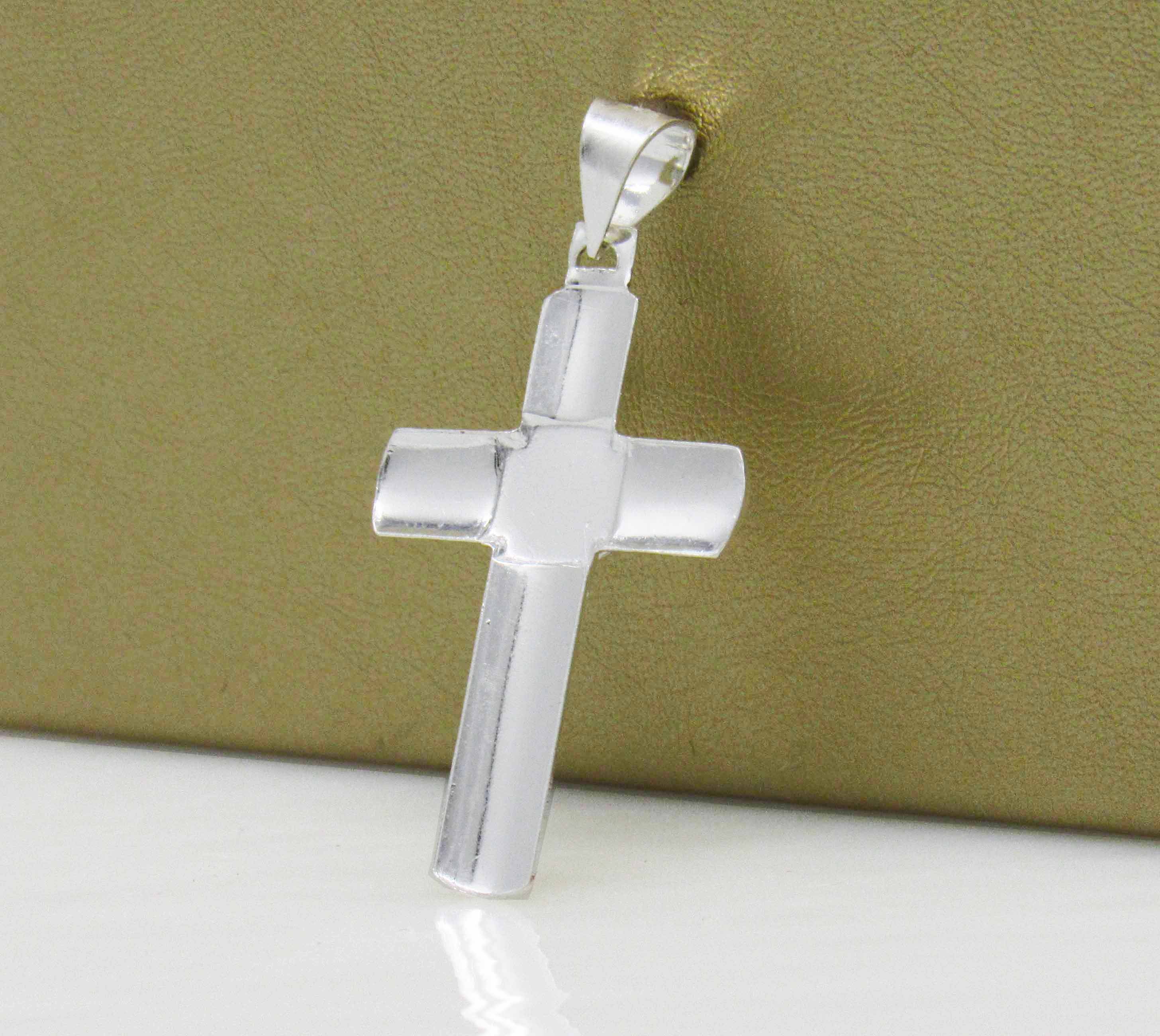 Cross Necklace Oval Cross Necklace Sterling Silver Cross | Etsy