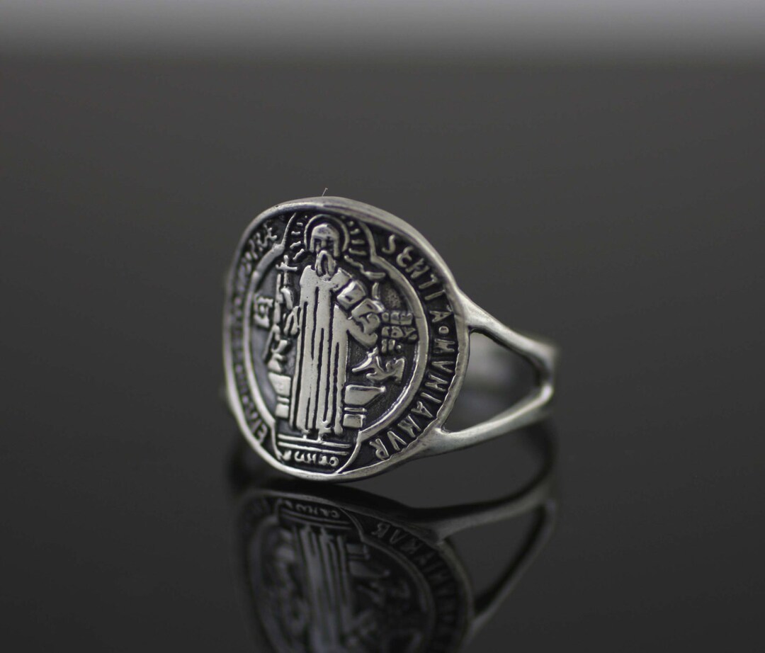 St Benedict Ring, Sterling Silver Saint Benedict Ring, Sterling Silver ...