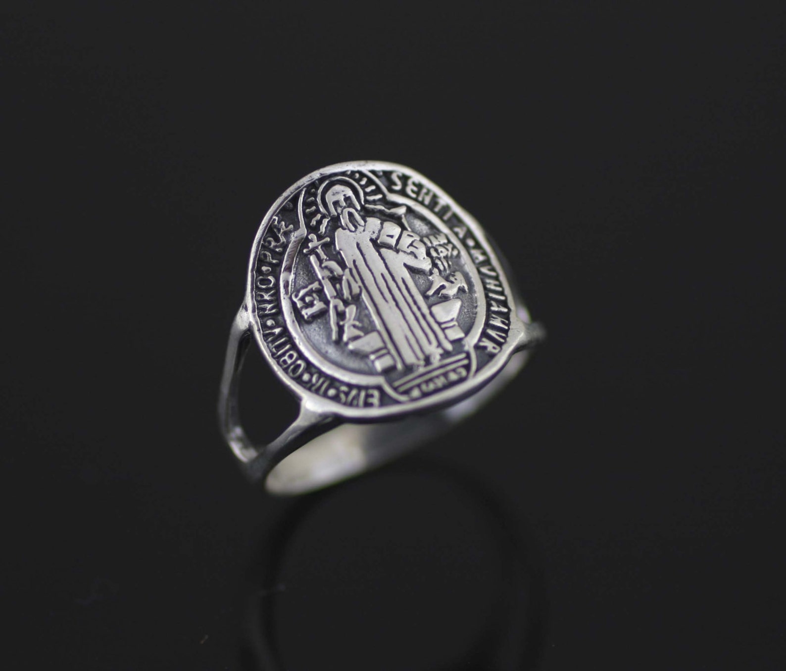 St Benedict Ring, Sterling Silver Saint Benedict Ring, Sterling Silver ...