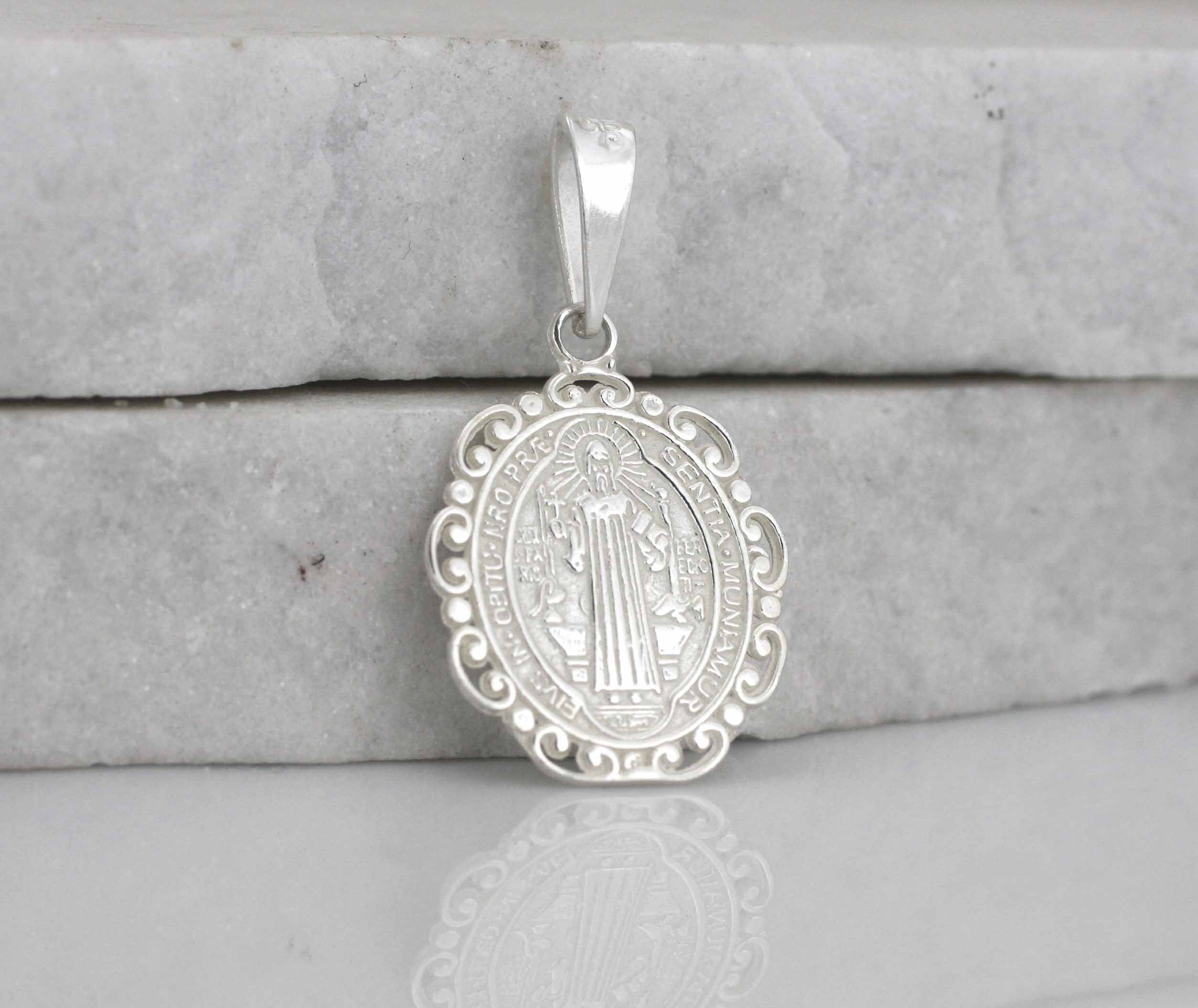 Sterling Silver Saint Benedict Medal, Sterling Silver Saint Benedict ...