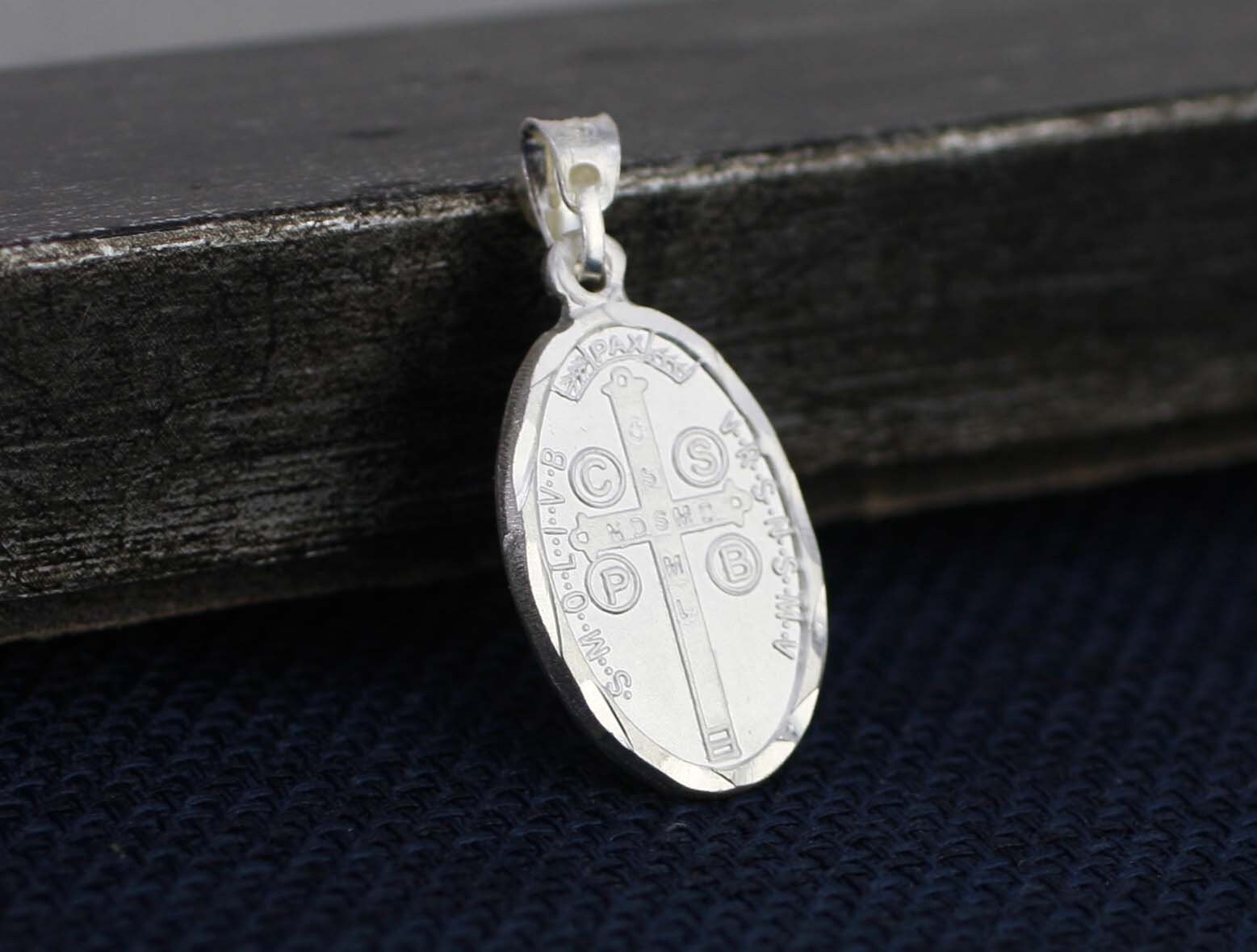 Sterling Silver Saint Benedict Medal Silver Saint Benedict - Etsy