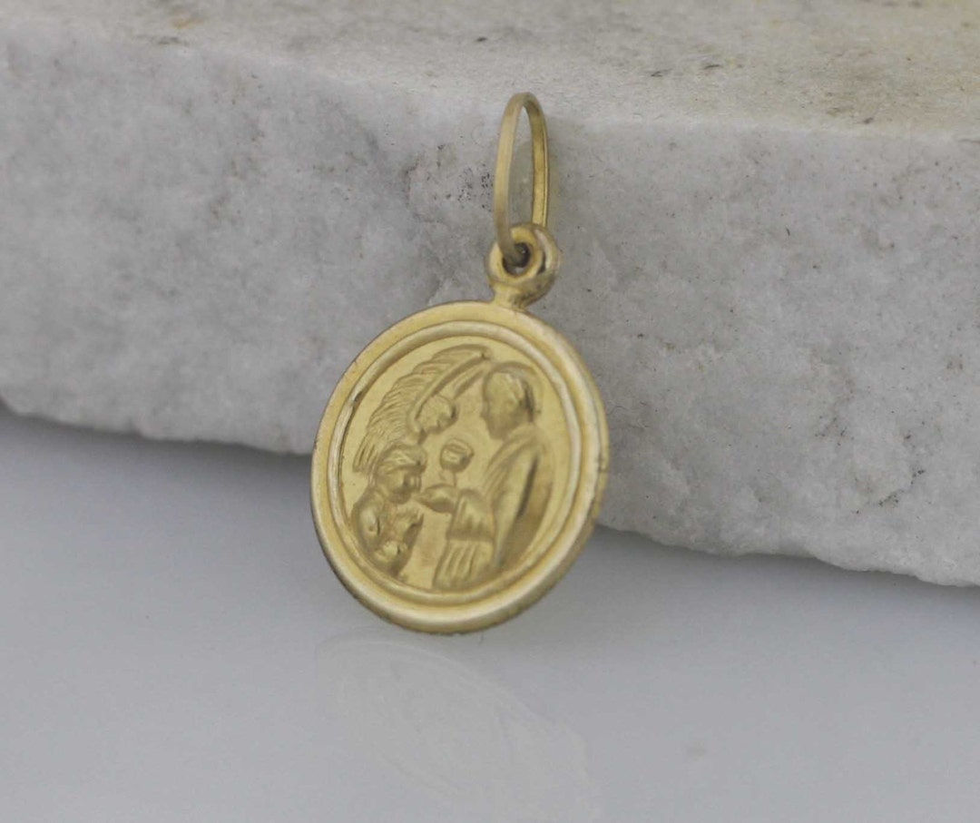 First Communion Medal, Gold Plated First Communion Necklace, Holy ...