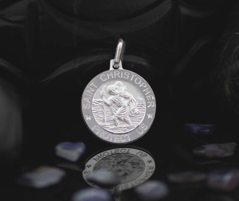 Silver Saint Christopher Necklace Sterling Silver St - Etsy
