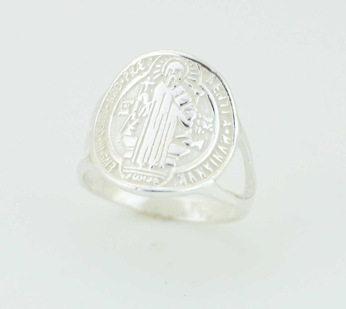 St Benedict Ring, Sterling Silver Saint Benedict Ring, Sterling Silver ...