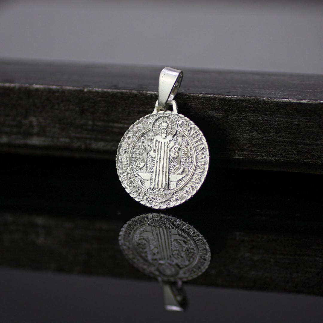 St. Benedict, Sterling Silver Saint Benedict Medal, Sterling Silver ...
